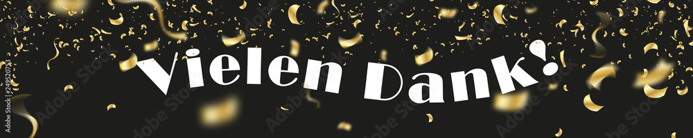 Banner Vielen Dank mit fallendem Konfetti vector de Stock | Adobe Stock