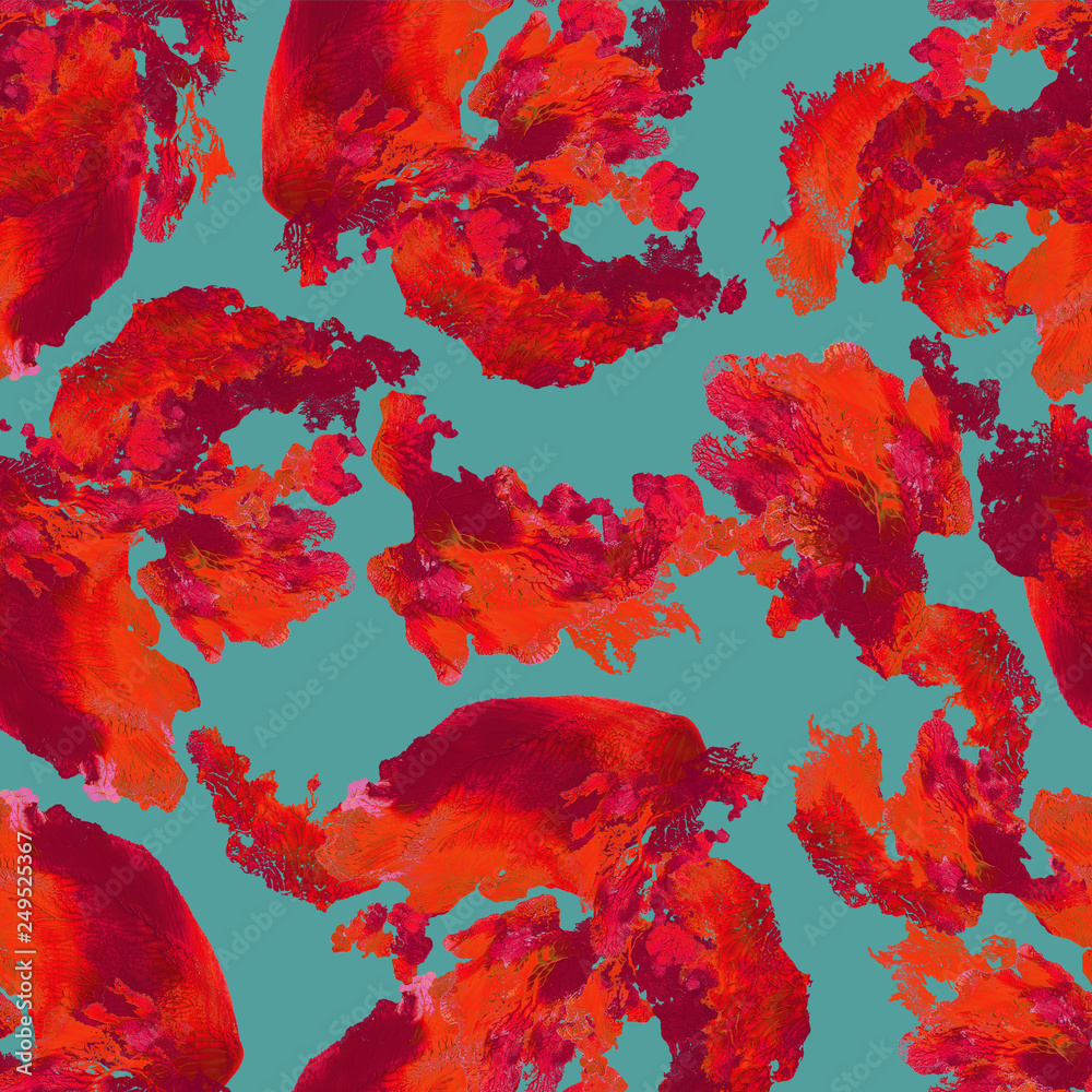 Abstract acrylic hand painted seamless pattern. Colorful texture made ...