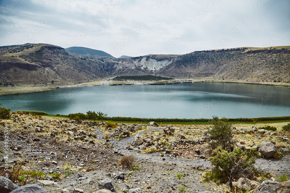 Place known as Narli Gol - voclanic lake at Cappadocia, Turkey Stock ...