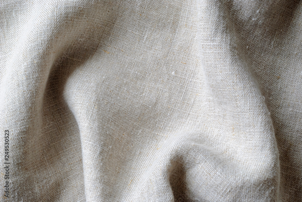 Gathered folded soft woven linen fabric Stock Photo | Adobe Stock