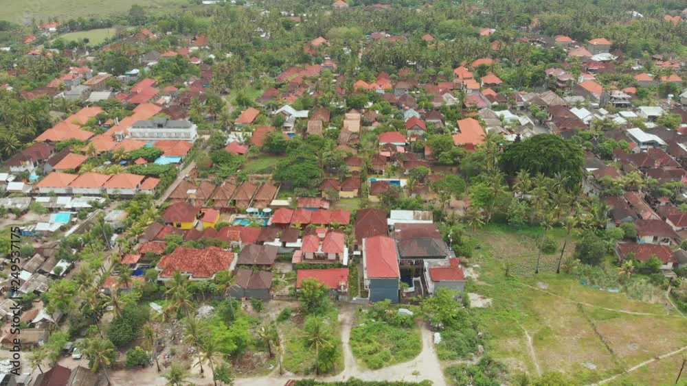 Indonesian Sampalan village on the island of Nusa Penida. View from the ...
