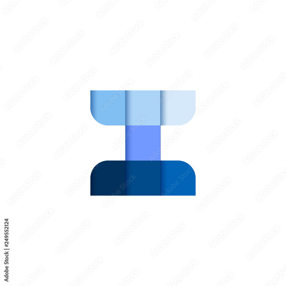 Initial Letter I Square Pixel Logo Design Inspiration in Blue Gradient ...