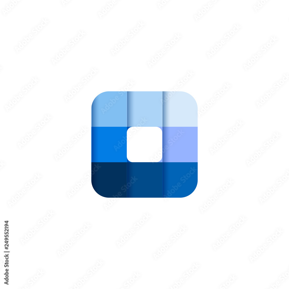Initial Letter O Square Pixel Logo Design Inspiration in Blue Gradient ...