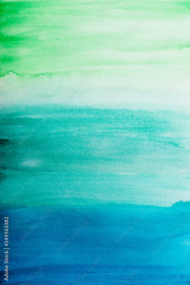Watercolor gradient background from green to blue color Stock ...