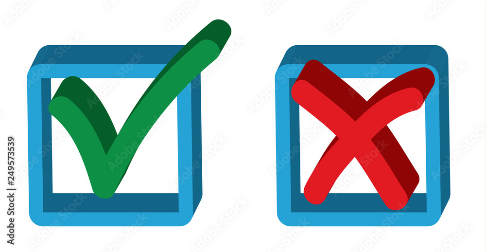 Icone segno di spunta e crocetta Stock Vector | Adobe Stock