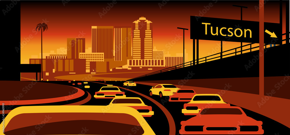 Tucson Arizona Skyline Stock Vector | Adobe Stock