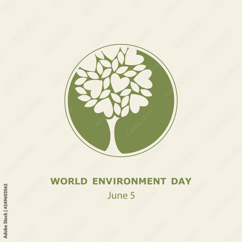 World Environment day concept. June 5. Logo. Poster. Stock Vector ...