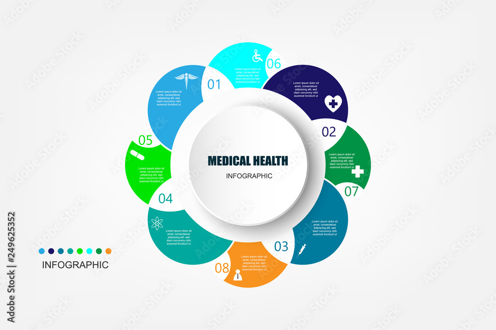 Medical information display Process chart Abstract element of the ...