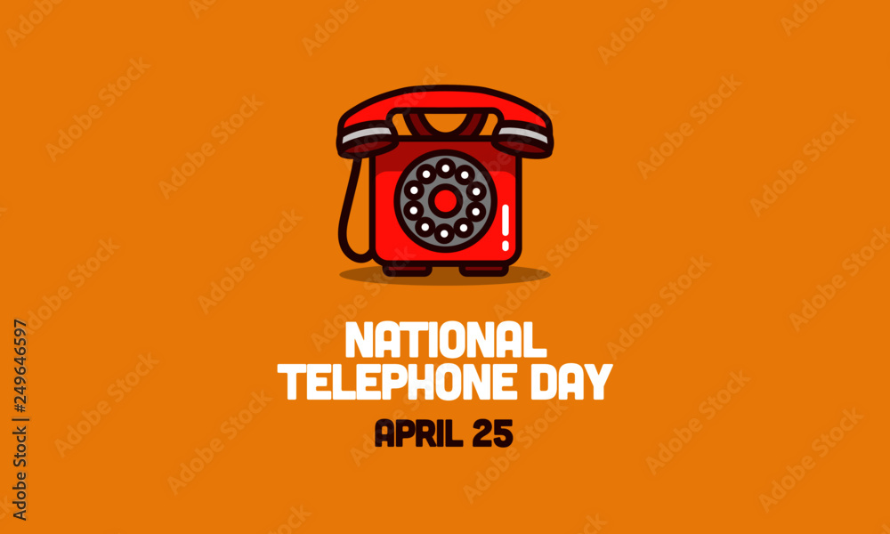 National Telephone Day 25 April Poster Stock Vector | Adobe Stock