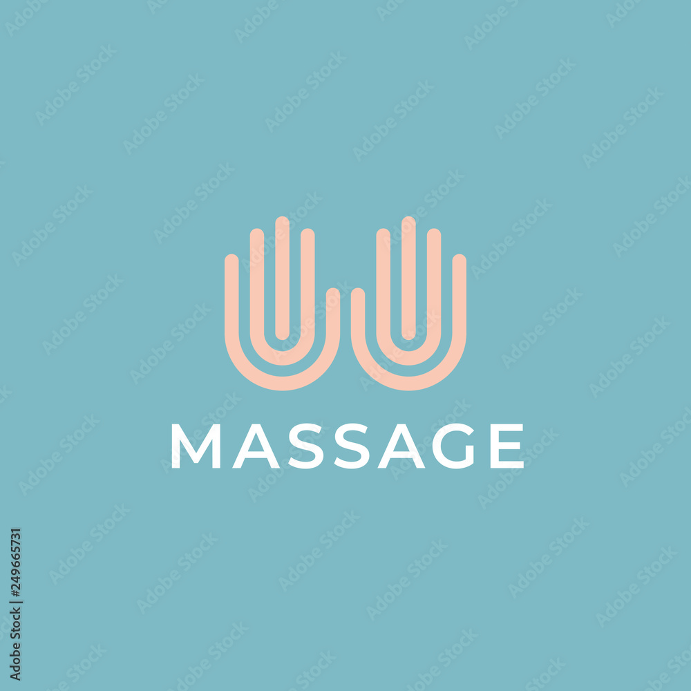 Massage spa vector logotype. Hands icon. Creative beauty resort salon ...