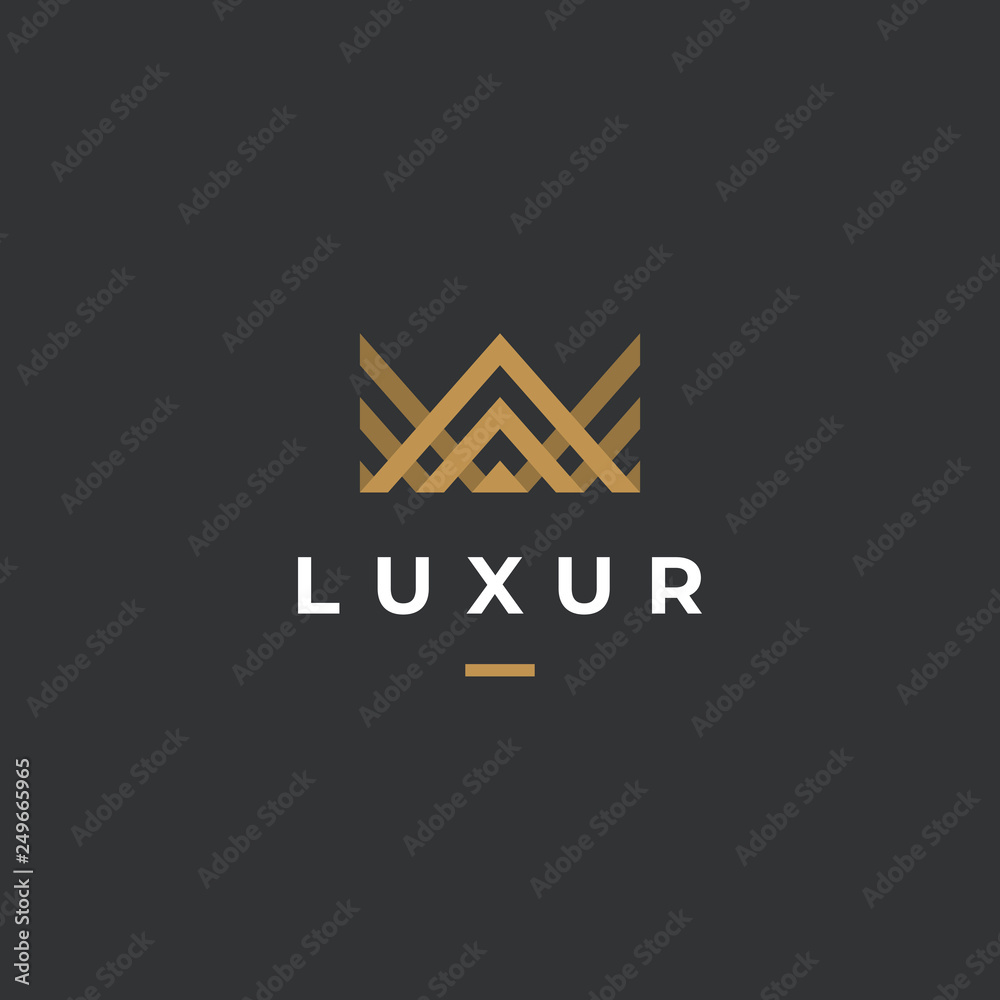 Geometric Vintage Creative Crown abstract Logo design vector template ...