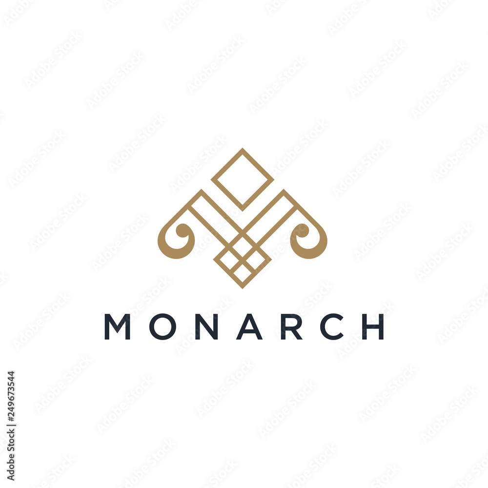 Letter M line logo design. Linear creative minimal monochrome monogram ...