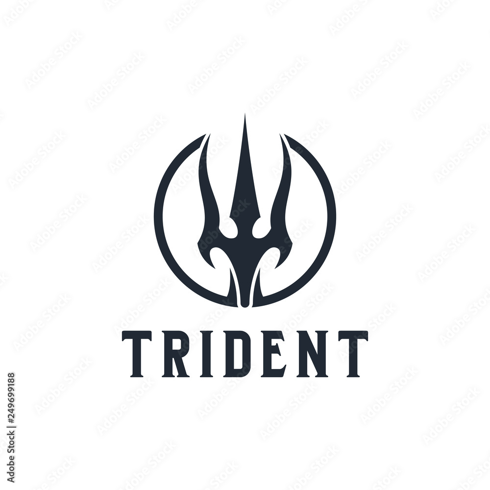 Black Trident Logo Magic Trident Logo And Symbols Template Royalty