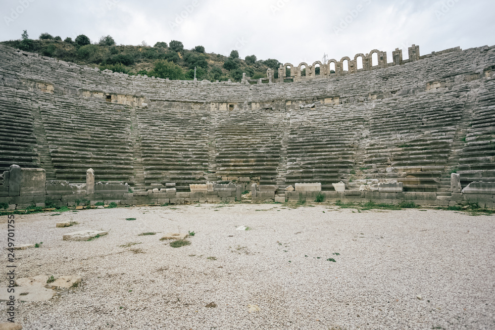 Historical site of Perge or Perga in Antalya, Turkey. Ancient stage of ... Historical site of Perge or Perga in Antalya, Turkey. Ancient stage of ...