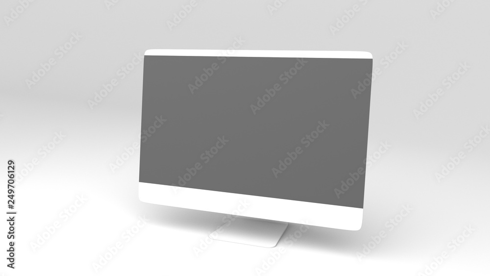 Monitor Mockup Computer Display 3d Render Model Stock Illustration ...