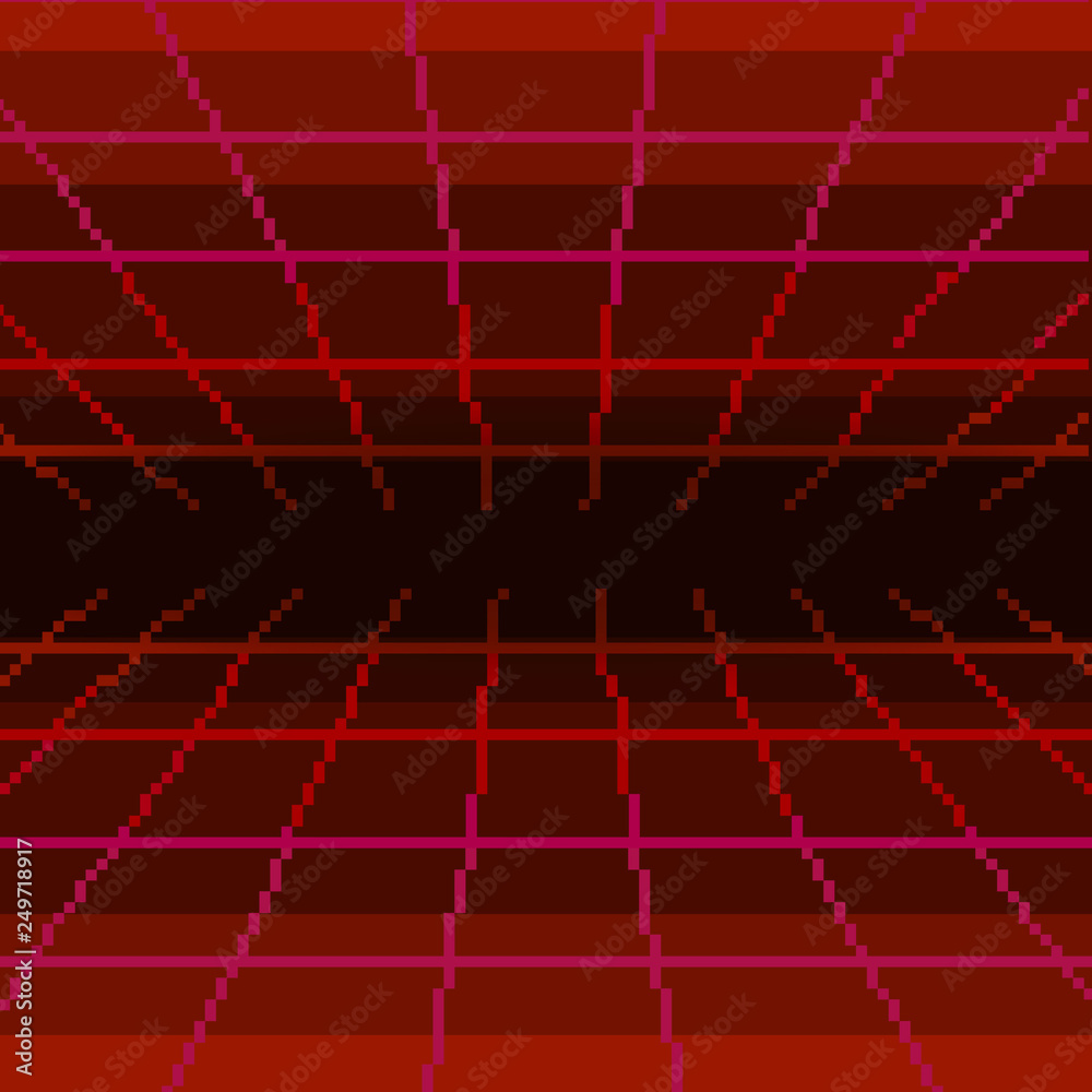 Vector pixel art of 80s Retro sci-Fi background. Pixel art background ...