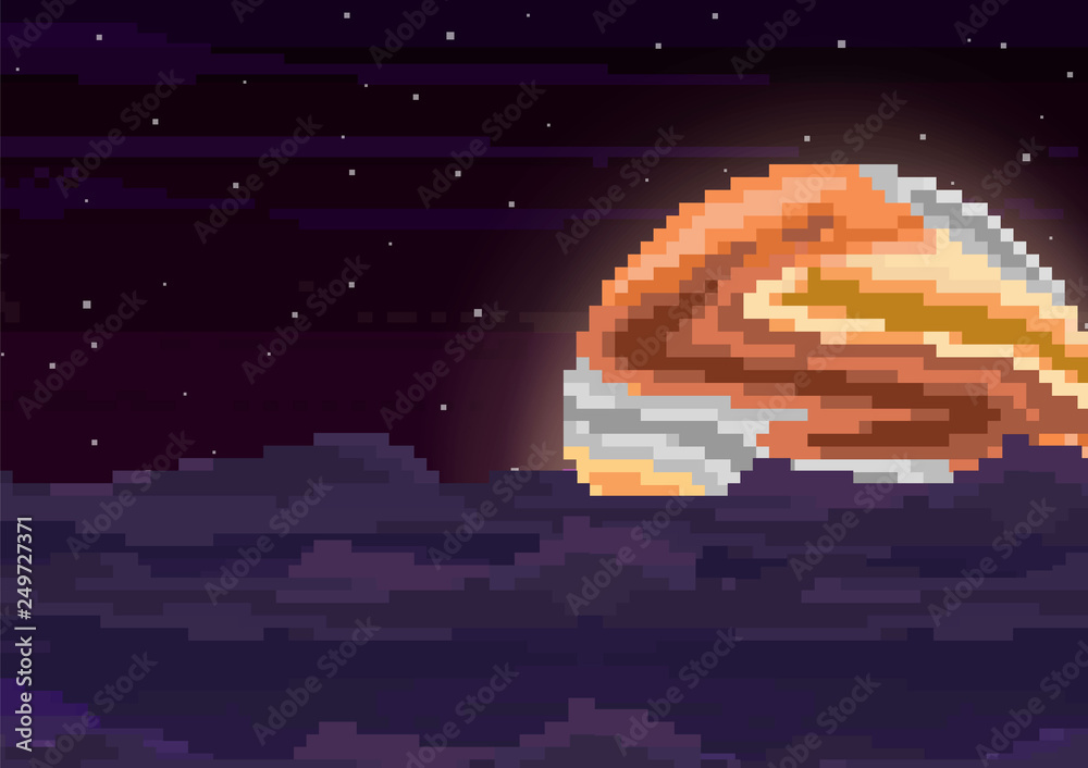 Vector retro futuristic background. Abstract digital landscape with ...