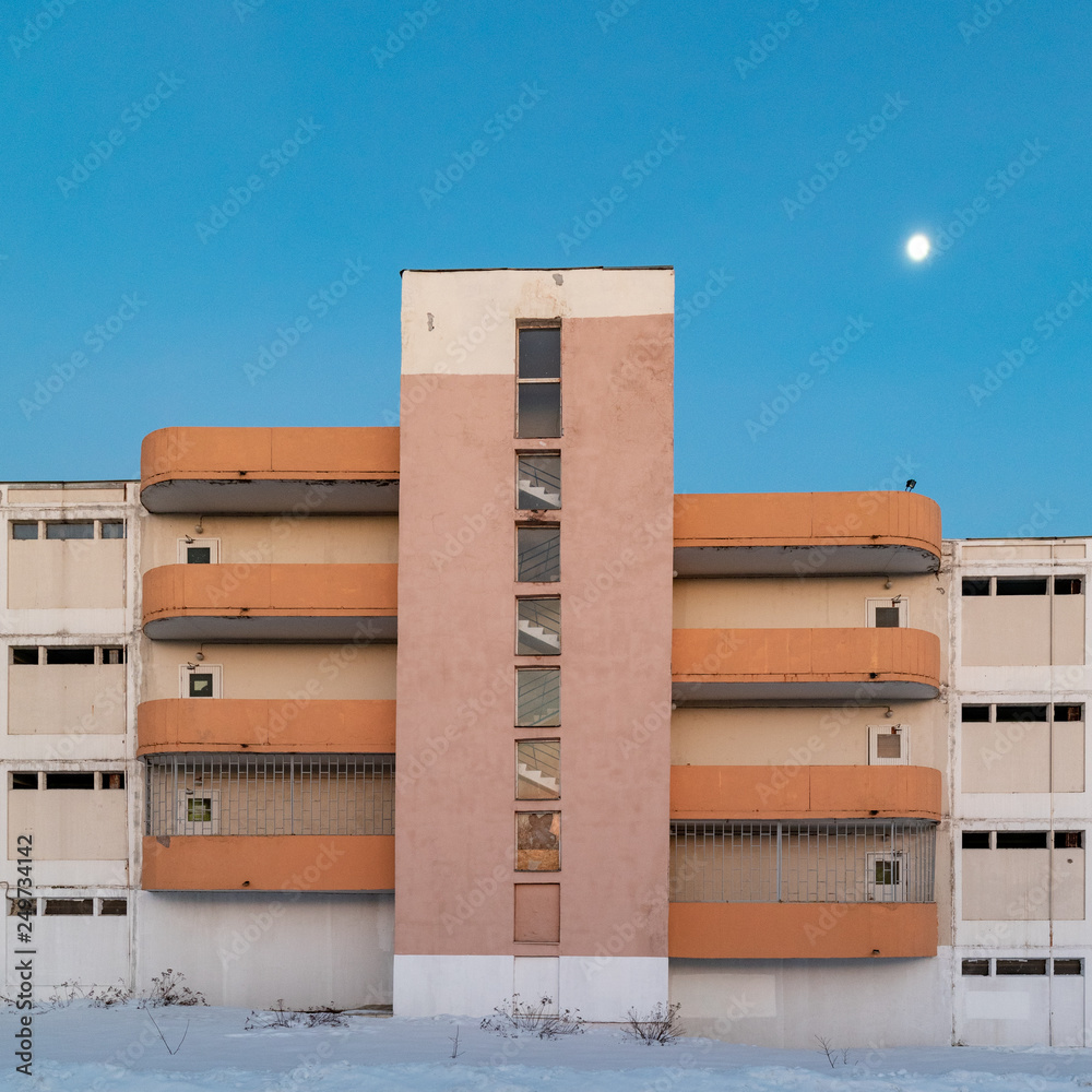 The wall of an old industrial building. Industrial background. A wall ...