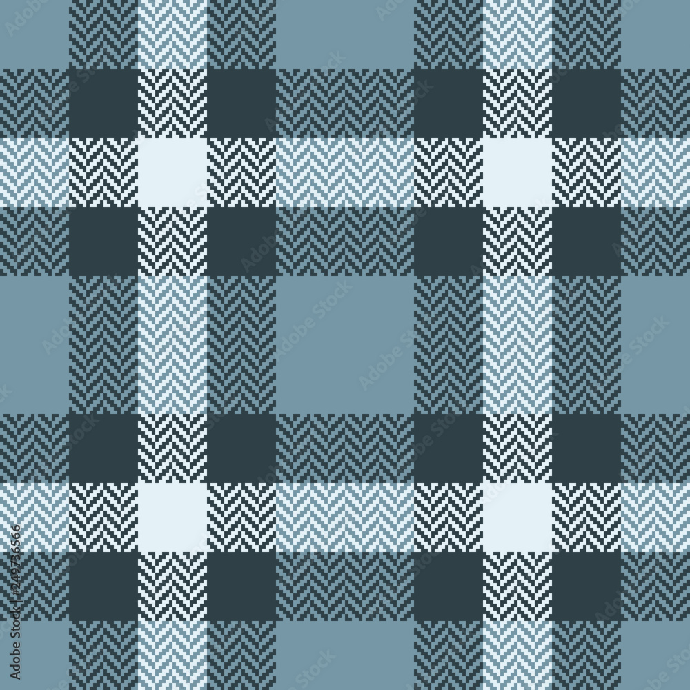 Blue pixel plaid. Tartan check plaid flannel shirt design. Seamless ...