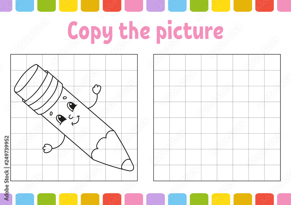 Copy the picture. Coloring book pages for kids. Education developing ...