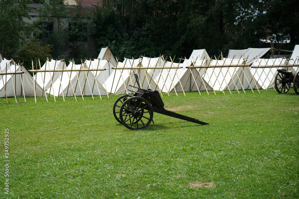 Medieval tent camp photographed at a festival in Germany Stock Photo ...