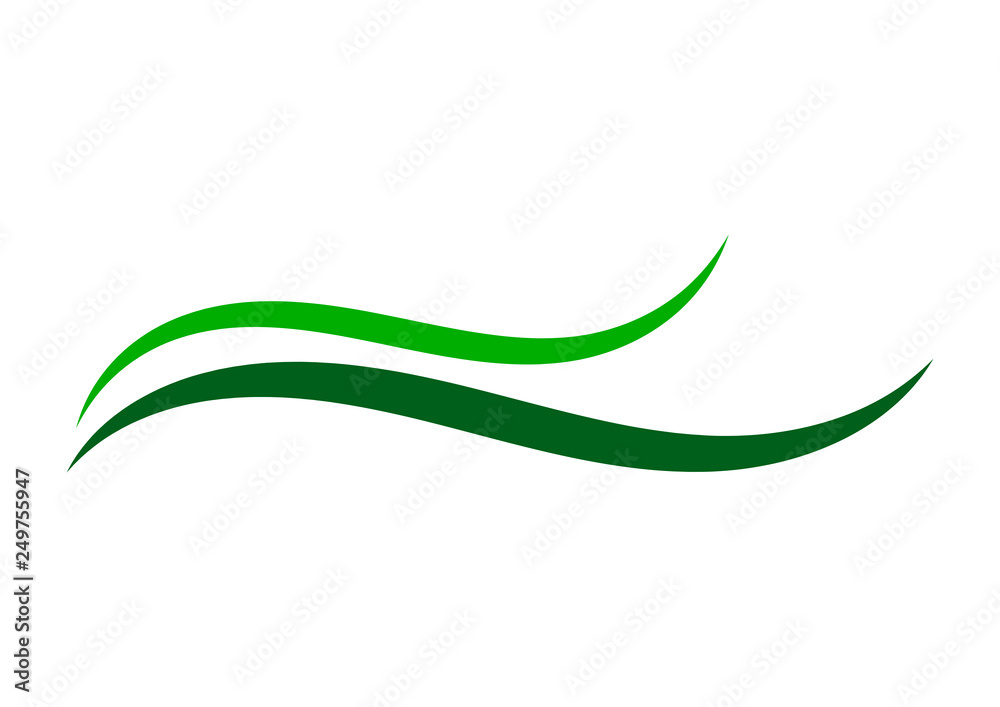 Wave green logo icon original template design Stock Vector | Adobe Stock
