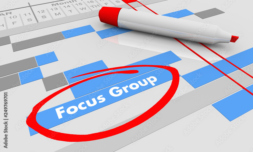 Focus Group Market Reserch Customers Gantt Chart 3d Illustration Stock ...