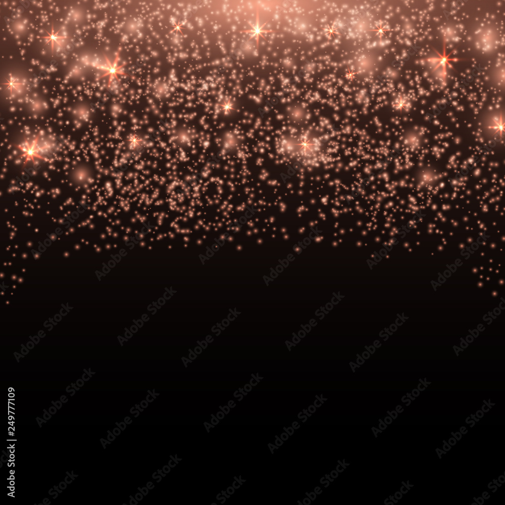 Living coral border neon confetti isolated on black. The color of 2019 ...
