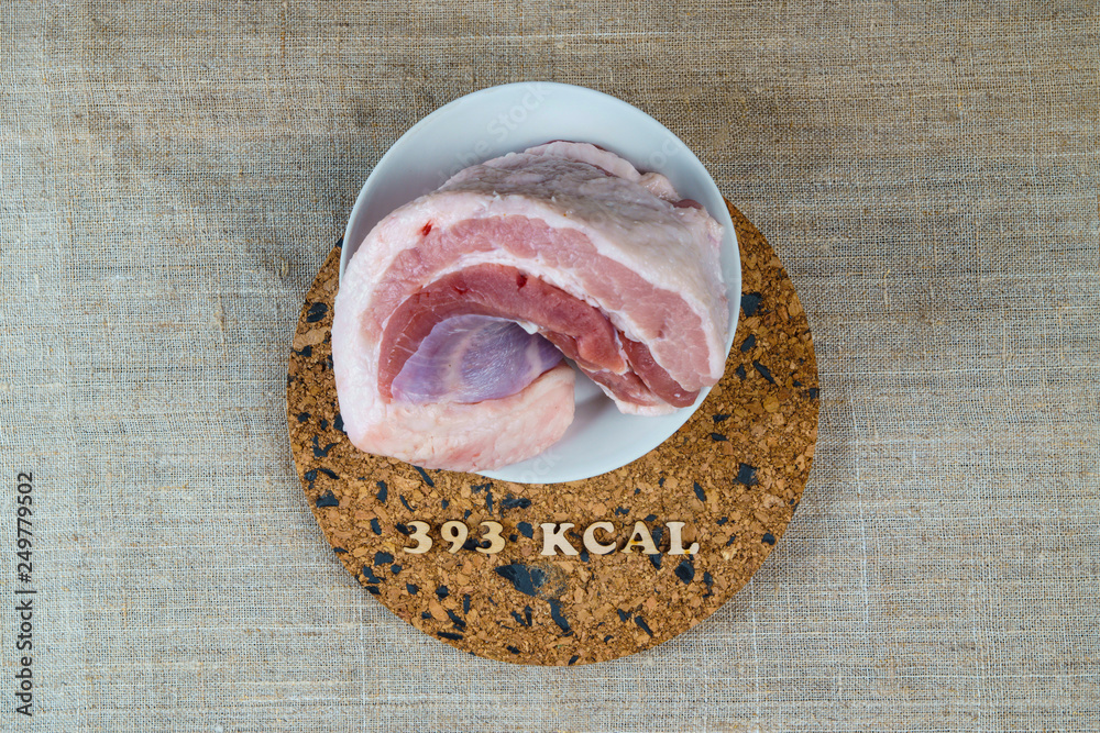 Poster calorie foods pork brisket 393 kcal 100 grams diet – Wall Art ...