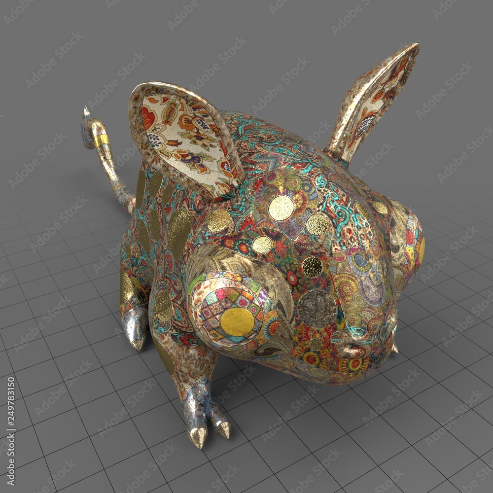 Ancient gold lizard statue Stock 3D asset | Adobe Stock