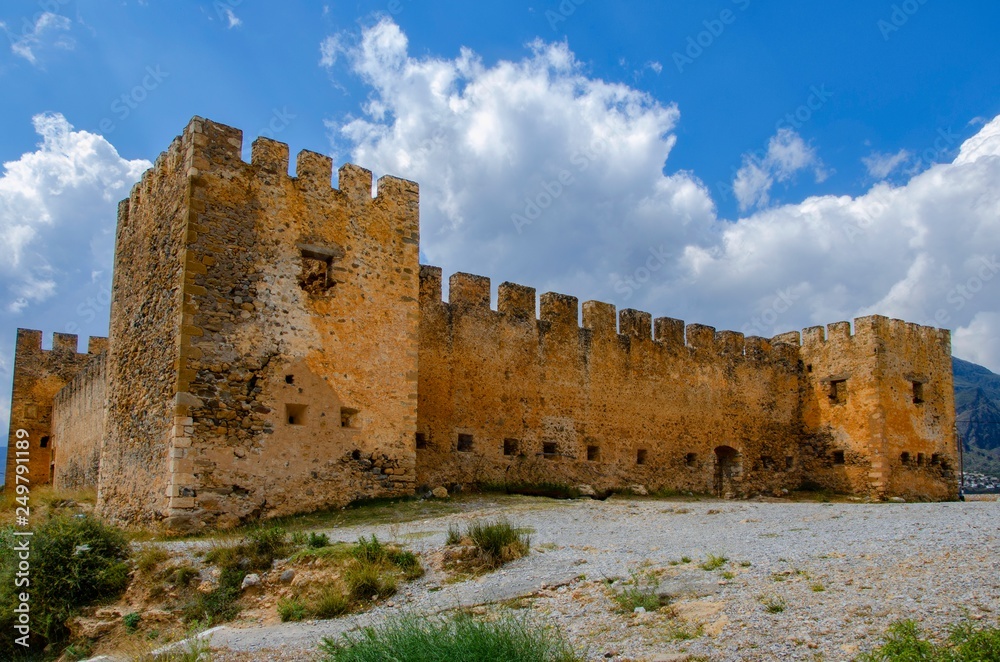 Medieval castle and fortress of Frangokastello, island of Crete, Greece ...