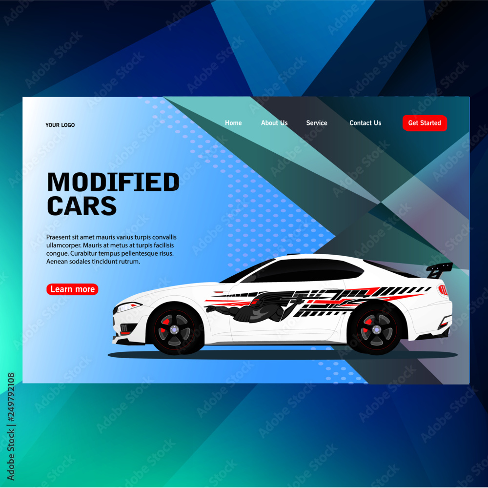 modern futuristic template concept sticker decal race contest car with ...