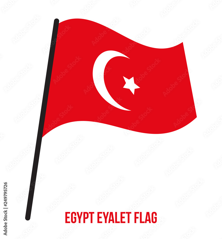 Vetor de Egypt Eyalet (1517-1867) Flag Waving Vector Illustration on ...