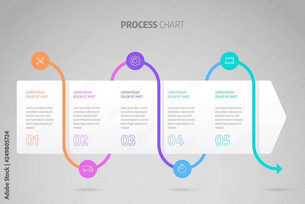 Timeline infographic design or process chart. Business data. Abstract ...