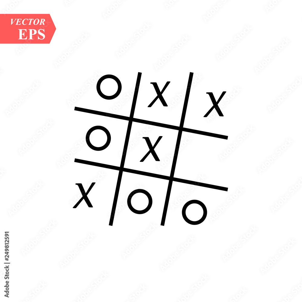 Tic-tac-toe. Mini game. Vector stock illustrationon white background ...