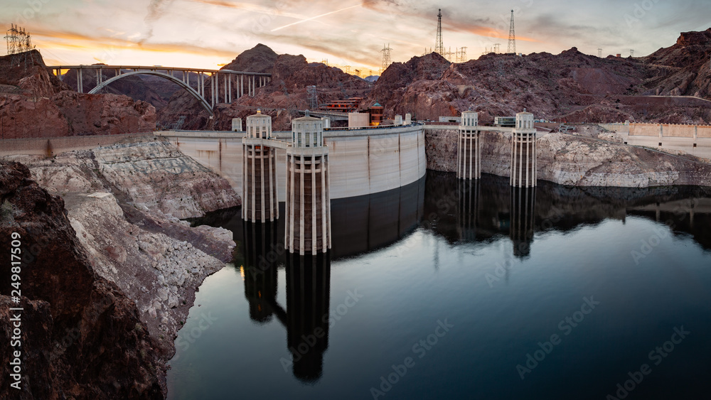 Hoover Dam Lake Mead Panorama Stock Photo | Adobe Stock
