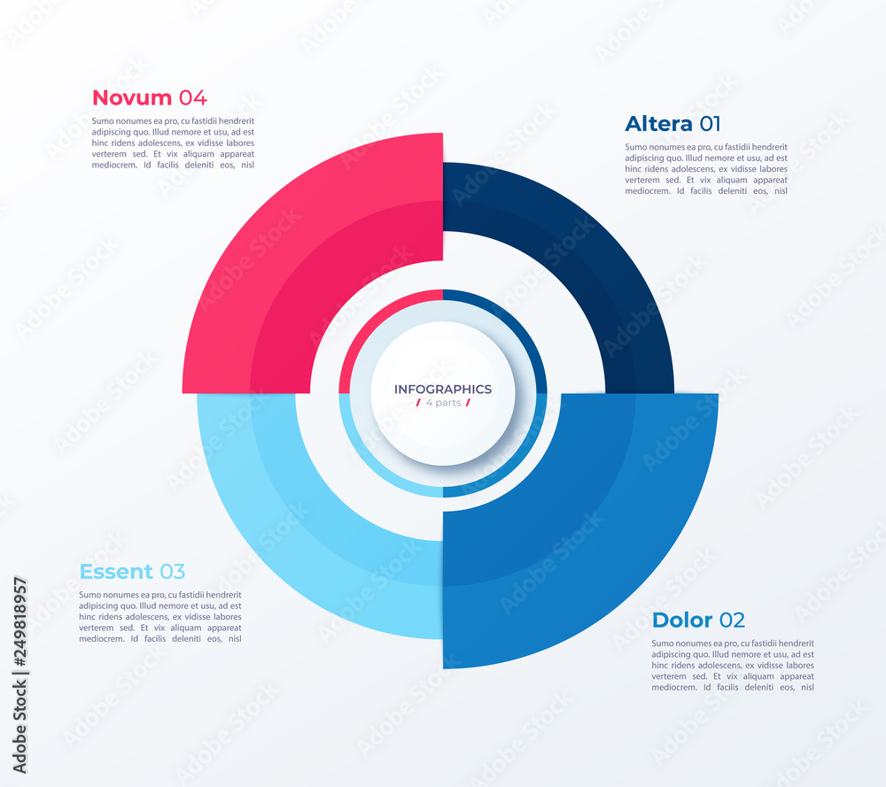 Vector circle chart design, modern template for creating infographics ...