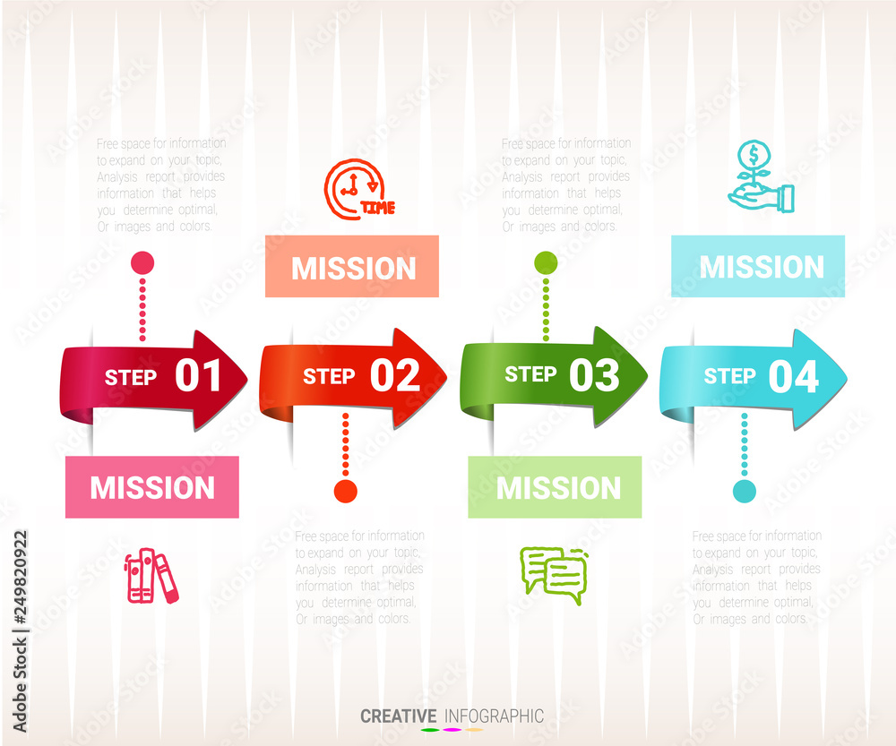 Infographic design template with numbers 8 option for Presentation ...