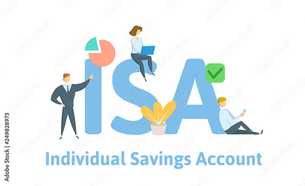 ISA, Individual Saving Account. Concept with keywords, letters and ...