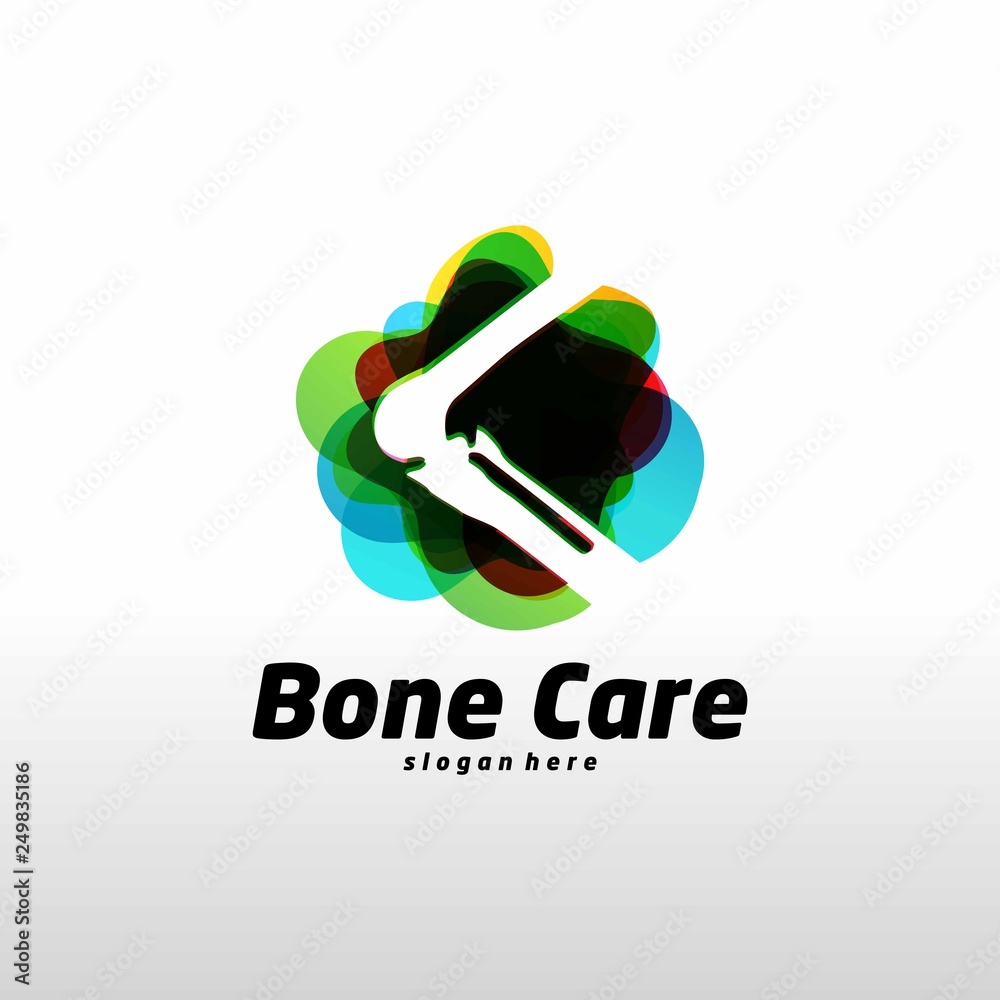 Knee joint bones vector logo for orthopedic clinics and diagnostic ...