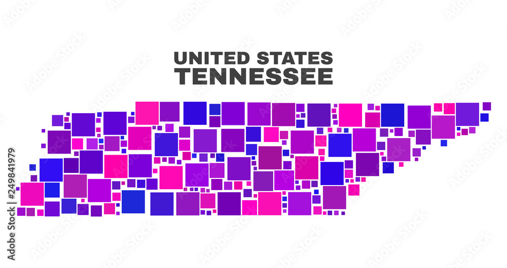 Mosaic Tennessee State map isolated on a white background. Vector ...
