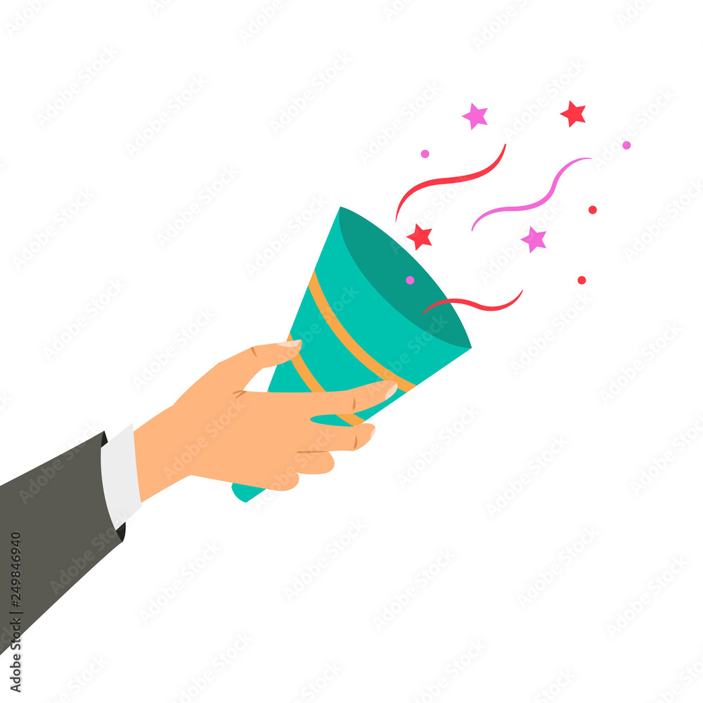 Concept hand congratulations on white background. Stock Vector | Adobe ...