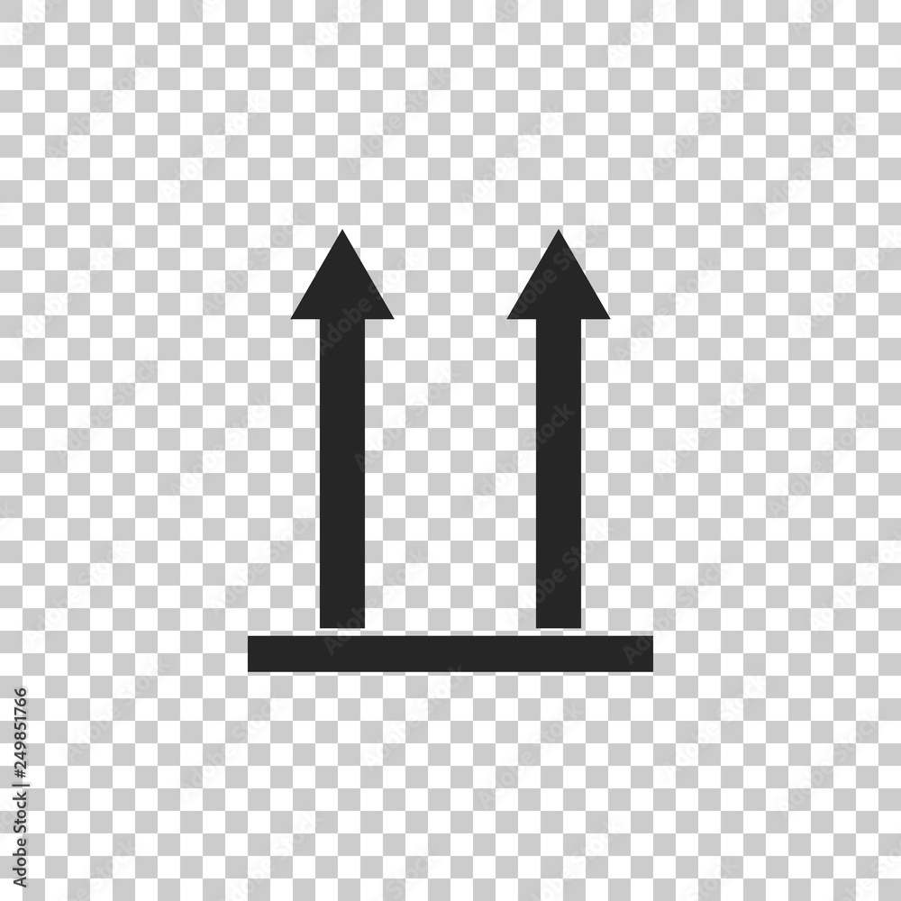This side up icon isolated on transparent background. Two arrows ...