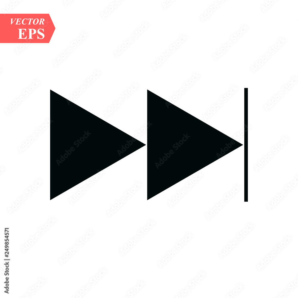 Skip Forward media control icon button. eps10 Stock Vector | Adobe Stock