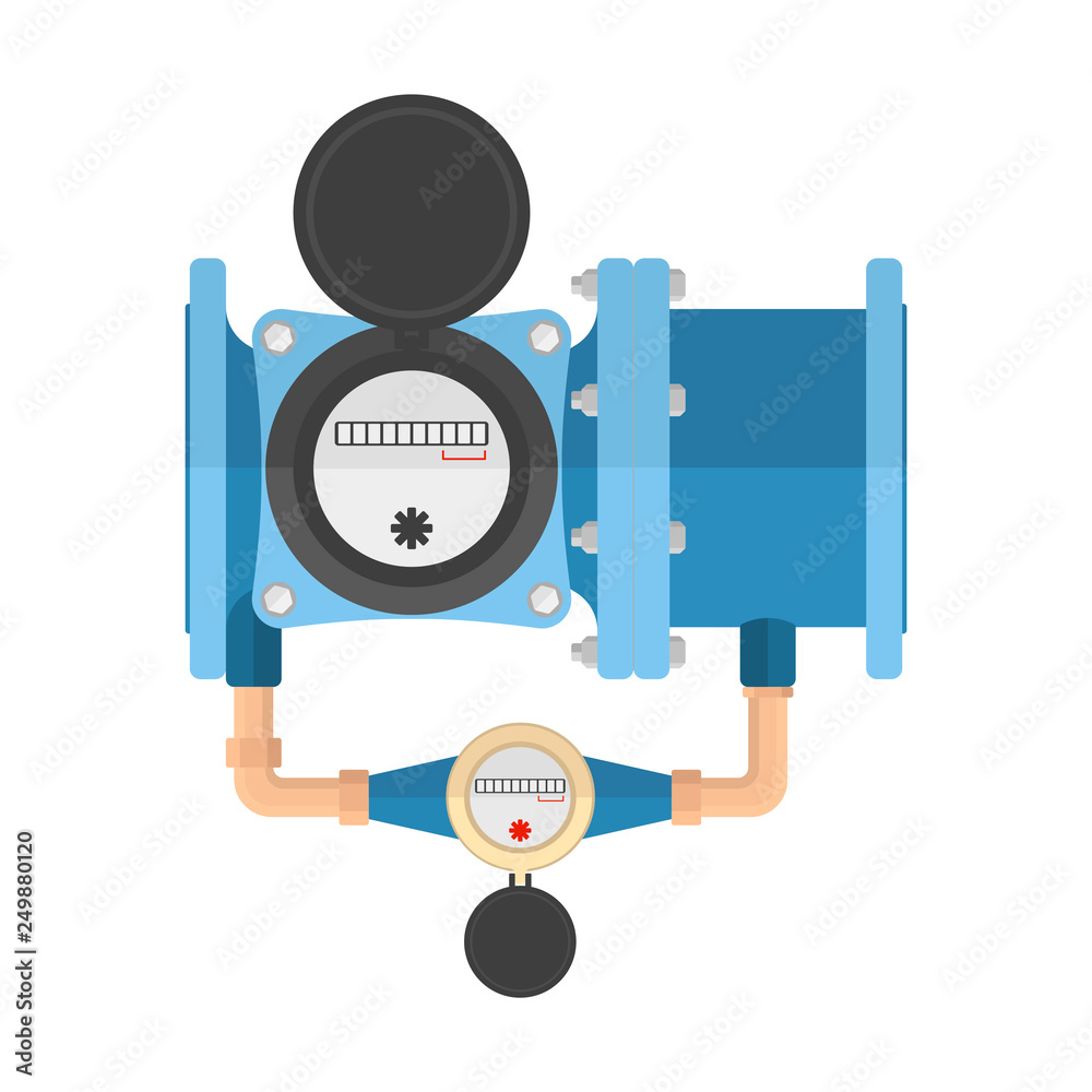Icon combined water meter. Vector illustration on white background ...
