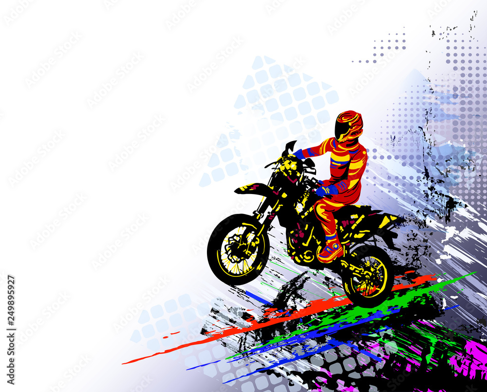 Motocross rider. Colorful vector illustration Stock Vector | Adobe Stock