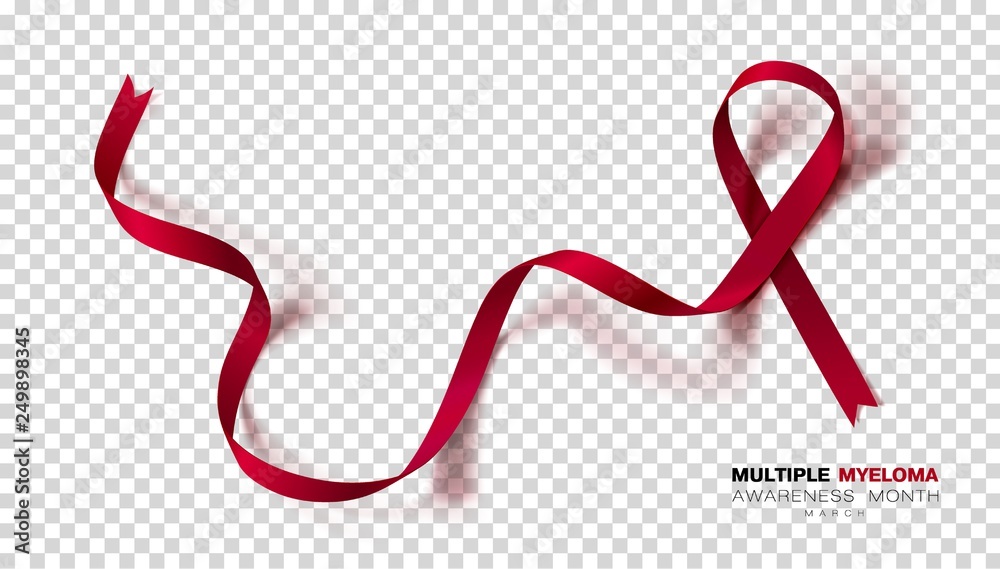 Multiple Myeloma Awareness Month. Burgundy Color Ribbon Isolated On ...