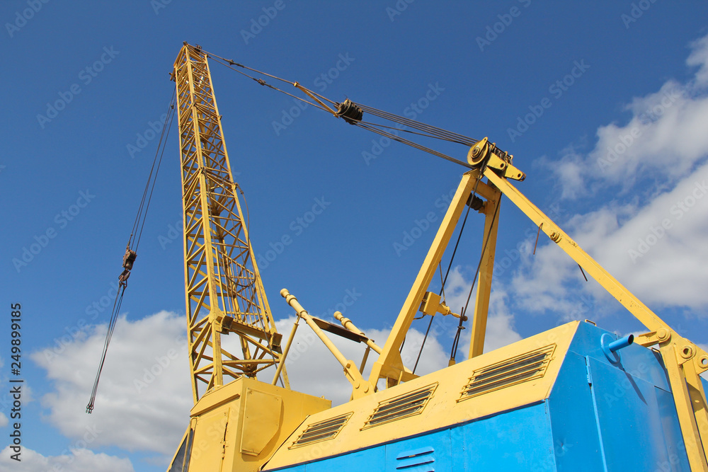 Large crawler crane at a Construction Site at Work. Construction ...