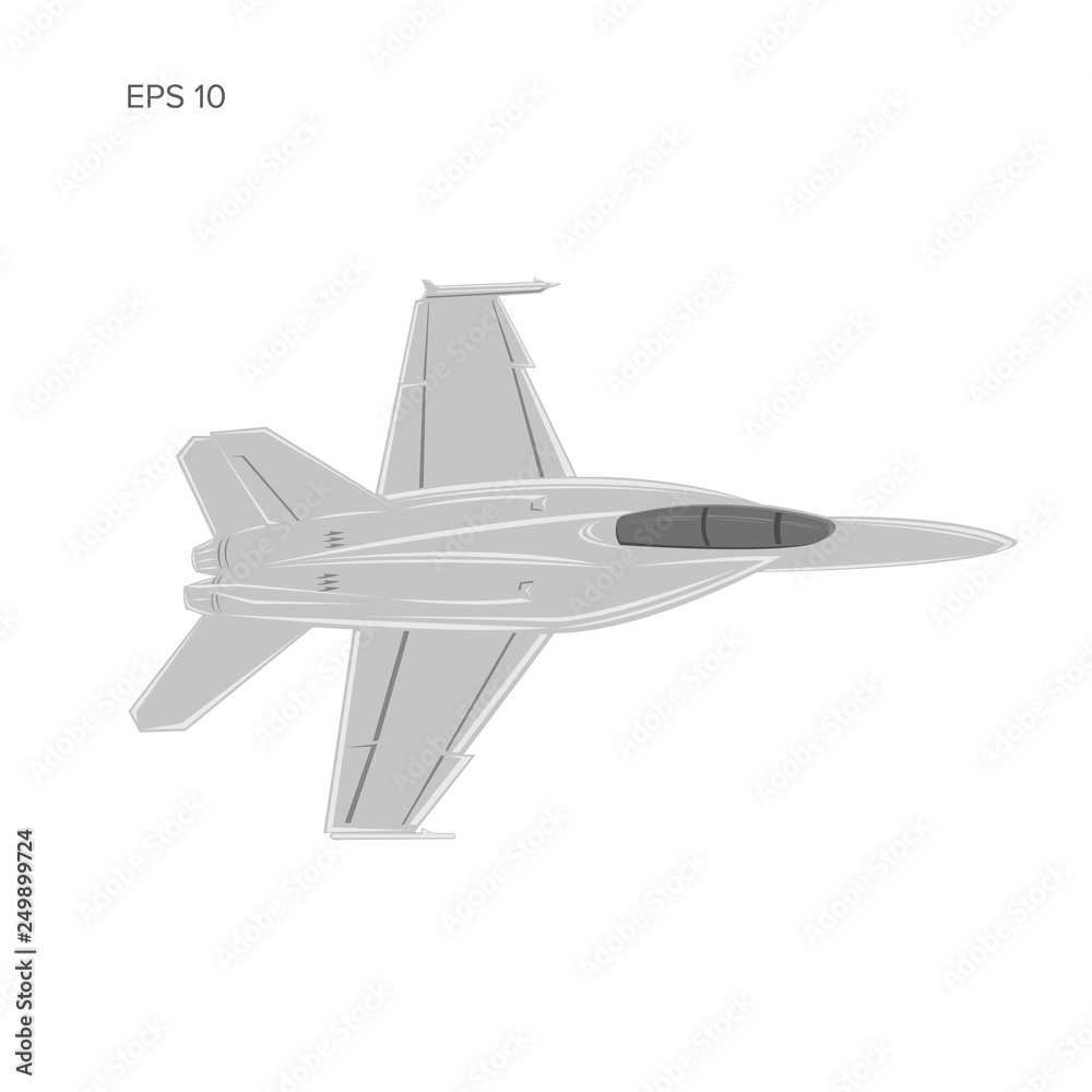 Jet fighter vector illustration. Military aircraft. Carrier-based ...