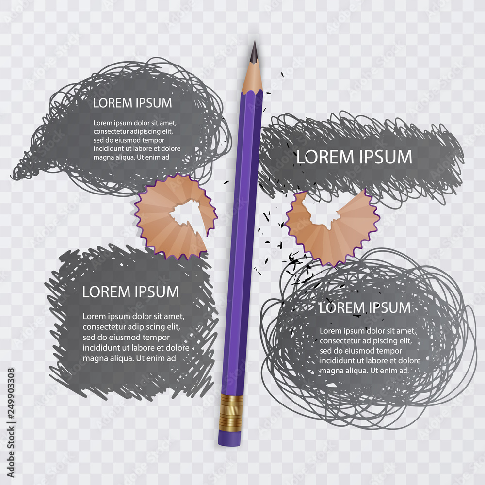 Set of Doodles, scribble collection. Vector realistic pencil on ...